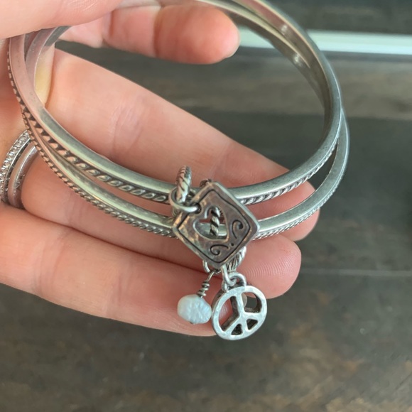 Brighton | Jewelry | Brighton Peace Love Bangle | Poshmark